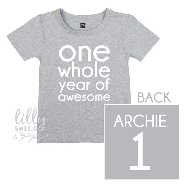 One Whole Year Of Awesome Boys 1st Birthday T-Shirt - Tilly&Wilbur®